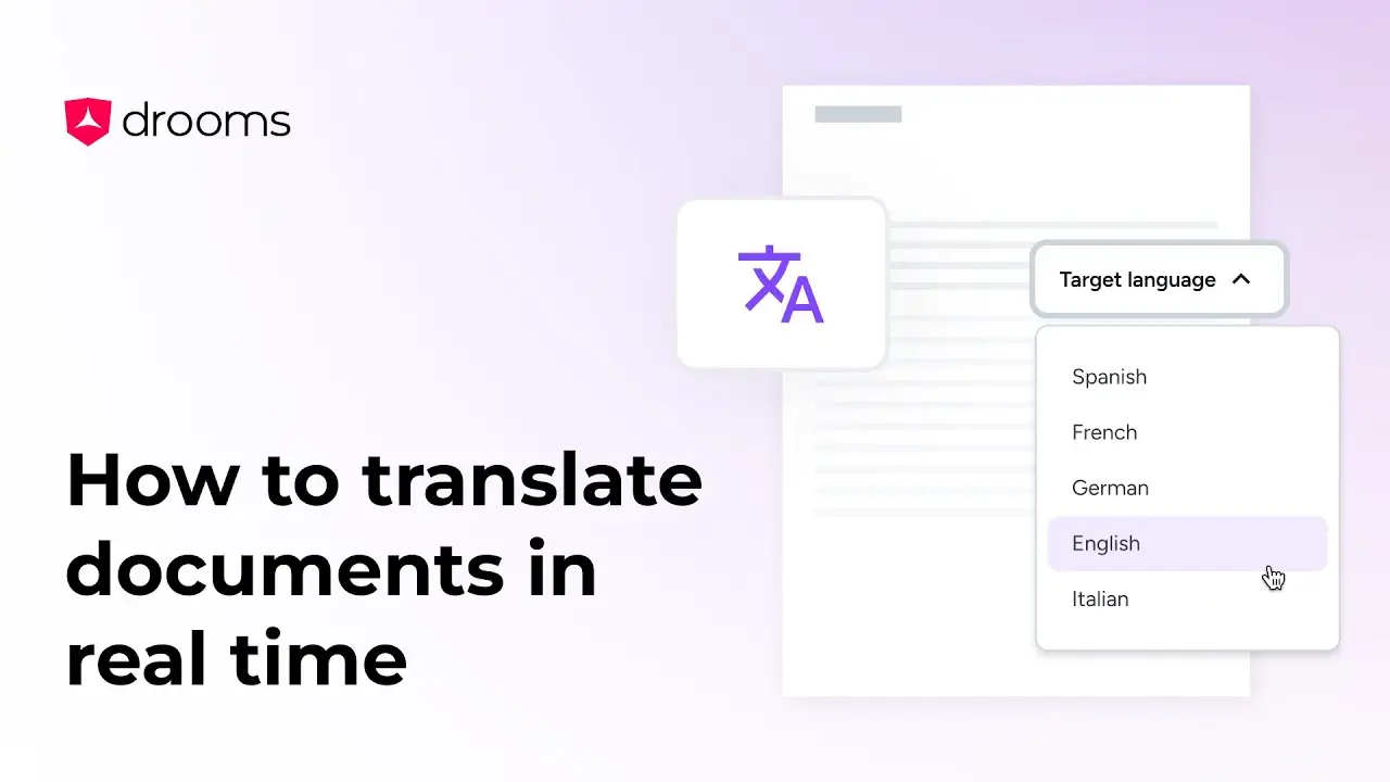 How To Translate Documents In Real Time | Drooms Helpcentre